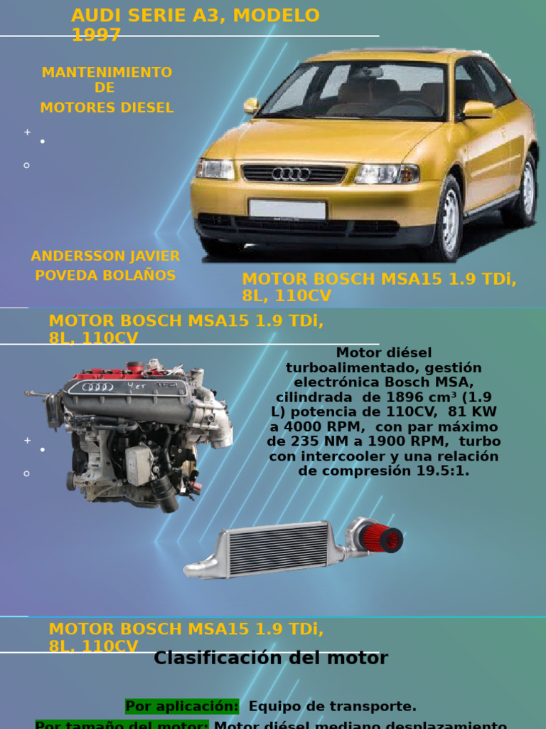 Presentación Audi A3 | PDF | Pistón | Motor diesel