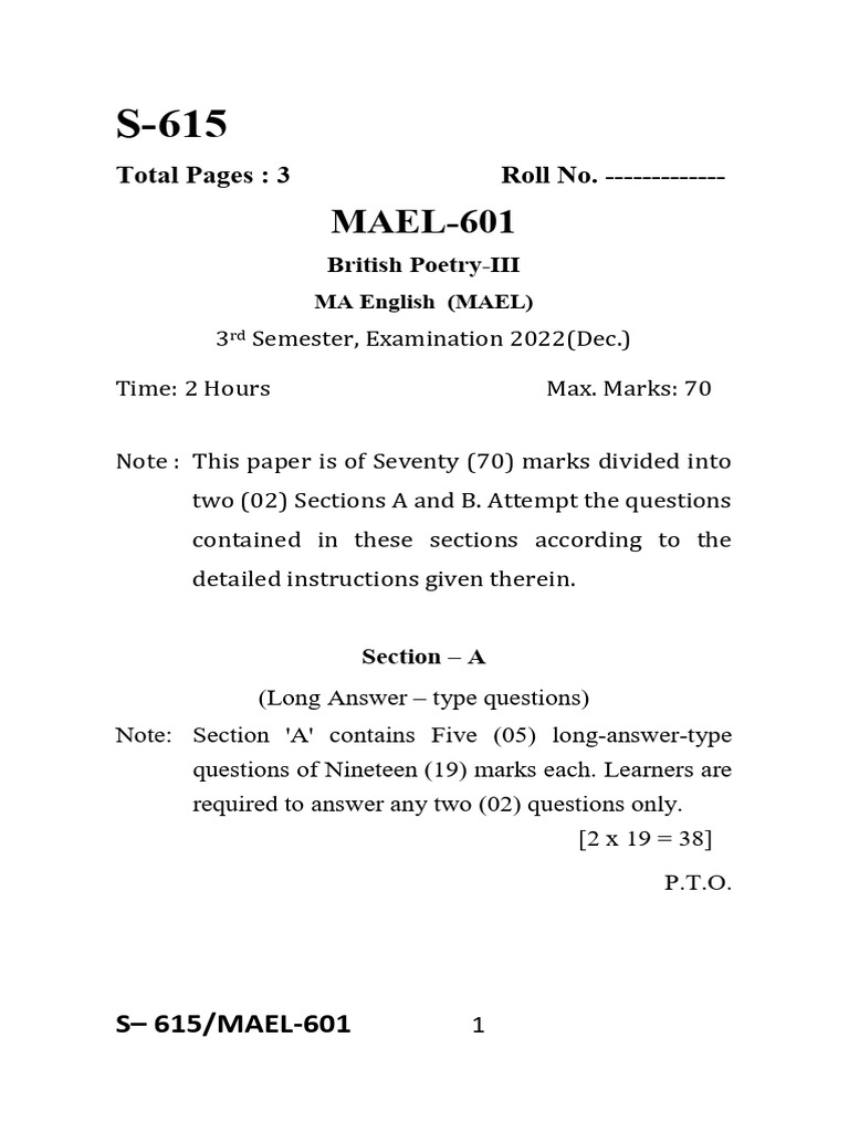 MAEL-601 2022 Dec | PDF