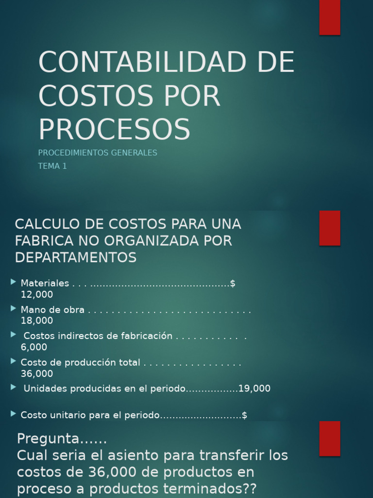 Contabilidad de Costos Por Procesos | PDF | Economias