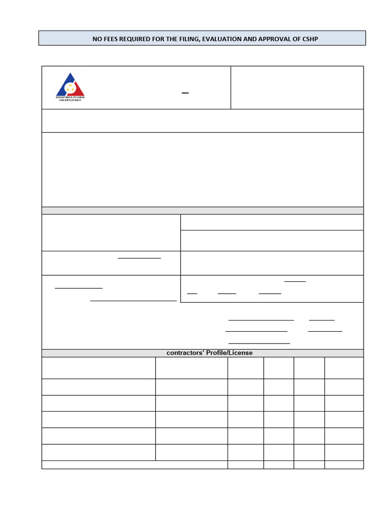 Blank (PEREZ-CSHP) CSHP-form-revised-2023-AO-APR-11 | PDF | First Aid