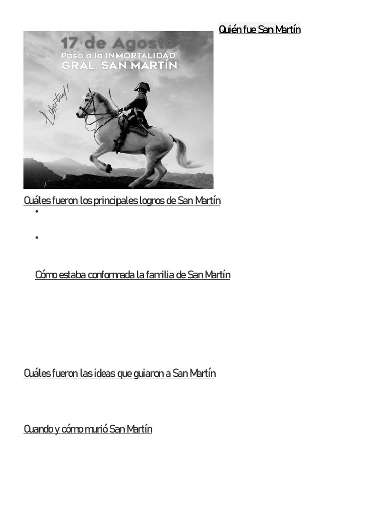 Quién Fue San Martín | PDF | América del Sur