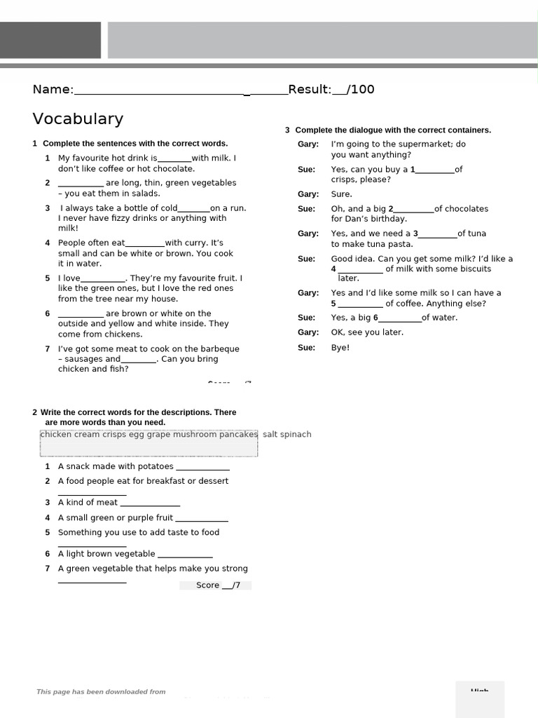 A2 U6 Higher Test Pdf Cupcake Pancake