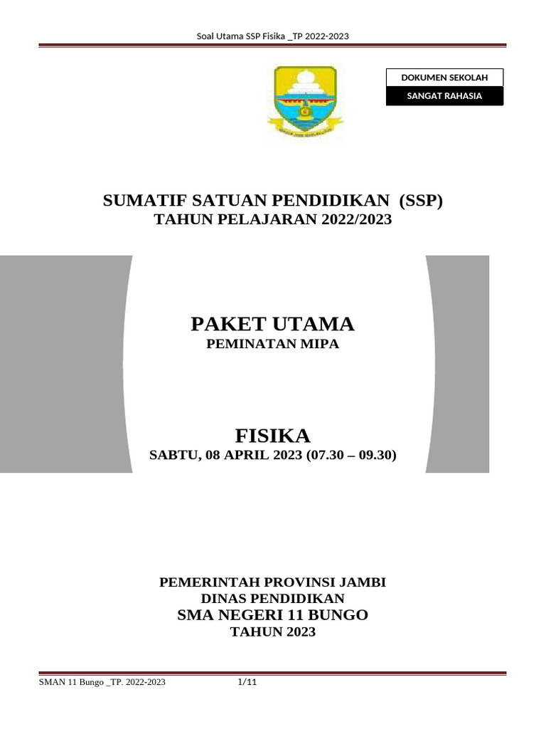 @ Soal - Usp Fisika - Utama - 2022 | PDF
