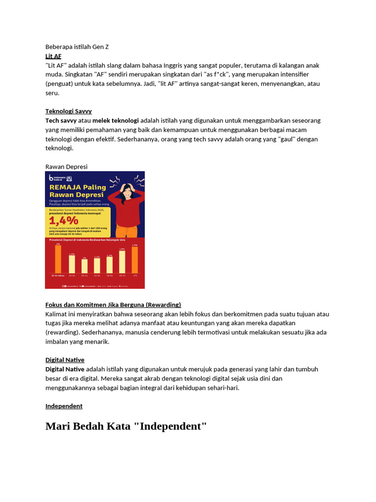 Beberapa Istilah Gen Z | PDF | Karier & Perkembangan