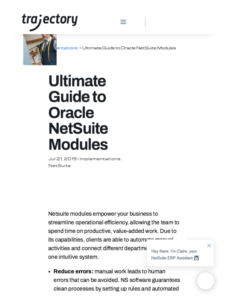 The Ultimate Guide To Oracle NetSuite Modules - Trajectory Inc | PDF ...