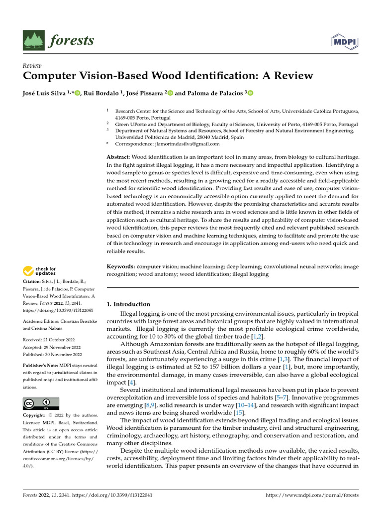 Computer Vision Based Wood Identification A Review | PDF | Computer Vision Computer Vision Based Wood Identification A Review | PDF | Computer Vision