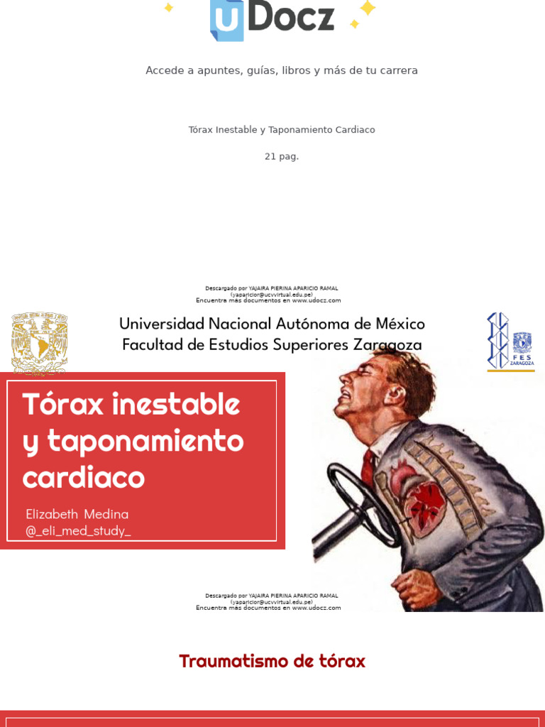 Tórax Inestable y Taponamiento Cardiaco | PDF | Tórax | Pulmón