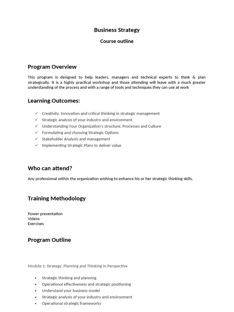 Business Strategy | PDF | Strategic Management | Strategic Planning