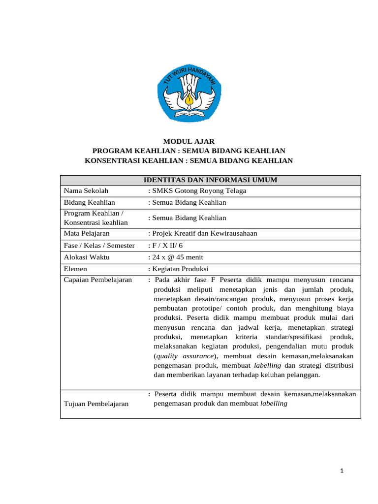 Modul PKK Pengemasan Kel.8 | PDF | Karier & Perkembangan
