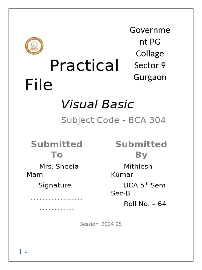 VB Practical | PDF | Computer Programming | Computing