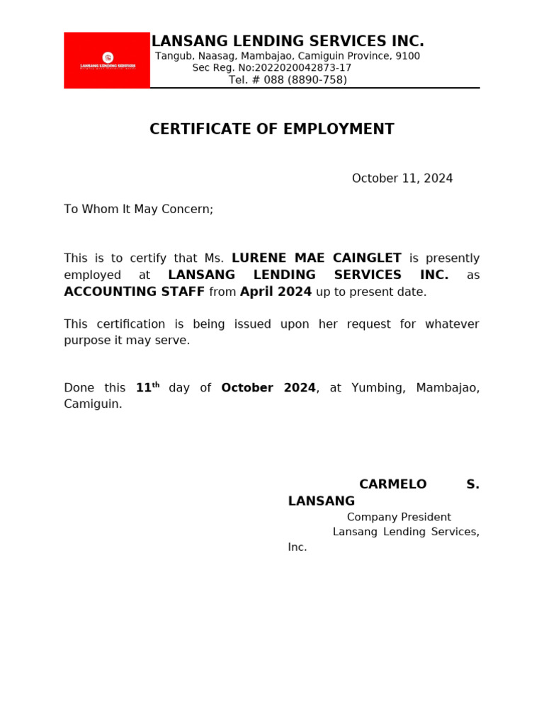 COE Sample | PDF | Business