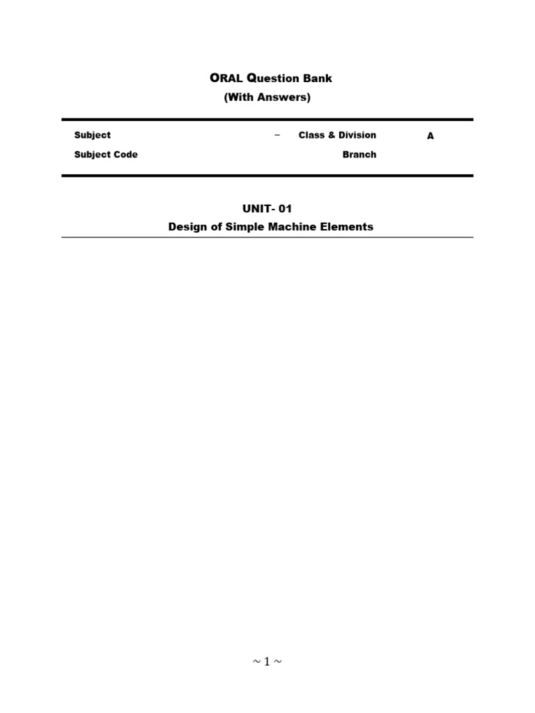 DME-I ORAL All Units Question Bank | PDF | Fracture | Screw