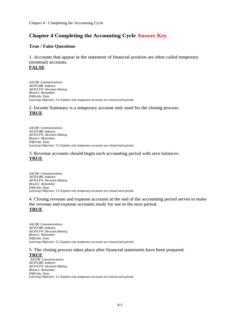 Ch04 TB Completing The Accounting Cycle | PDF | Debits And Credits | Balance Sheet