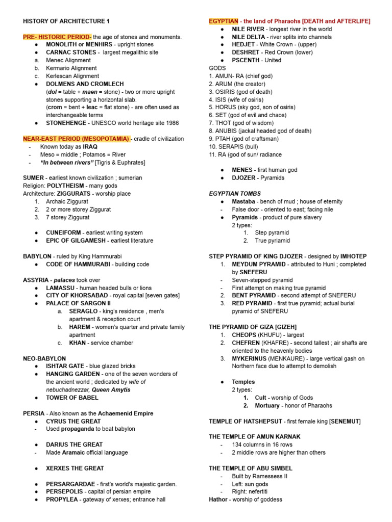 Ica Reviewer - Notes | PDF | Mosque | Pyramid