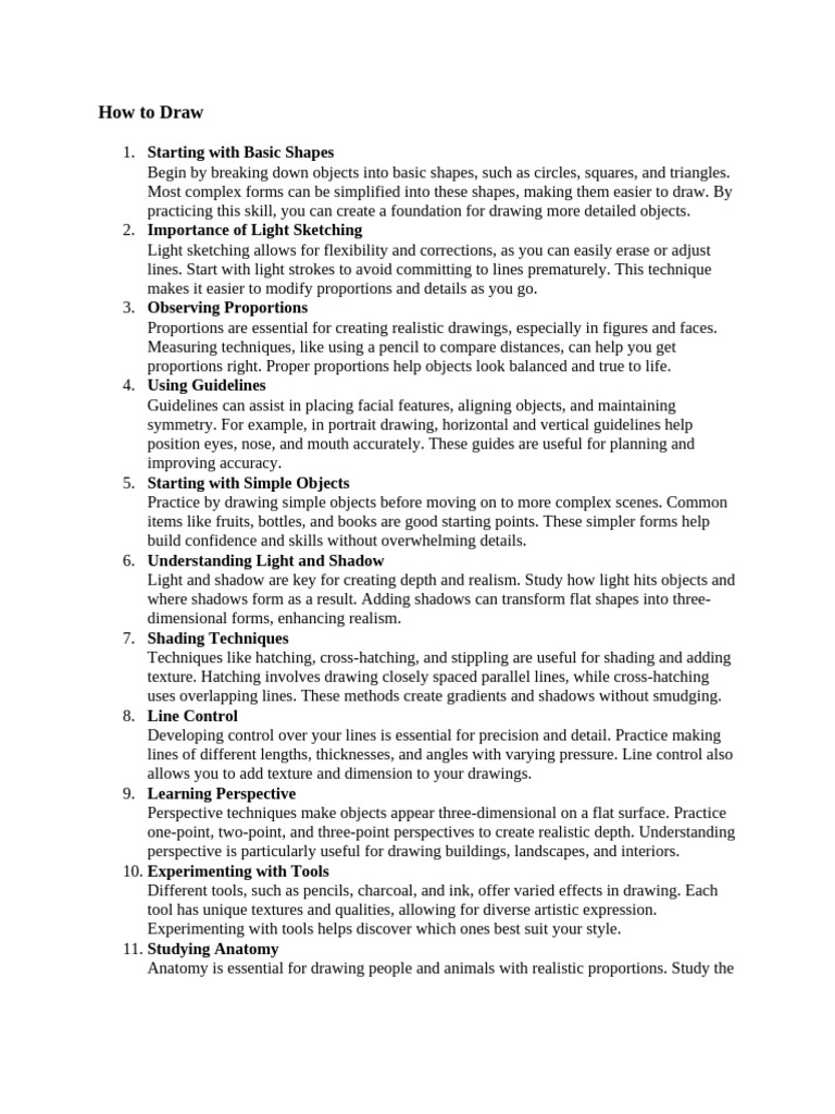 How to Draw | PDF | Drawing