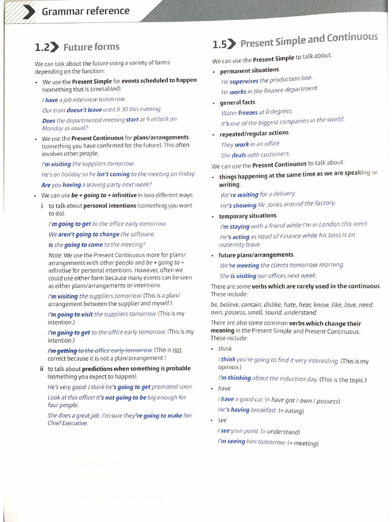 Grammar Review - Unit 1 | PDF