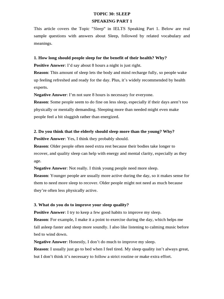 TOPIC 30 - SLEEP | PDF
