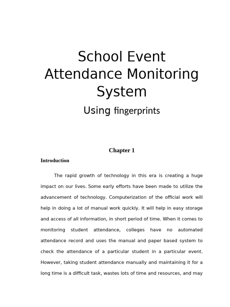 School Event Attendace Monitoring System | PDF | Barcode | Radio Frequency Identification