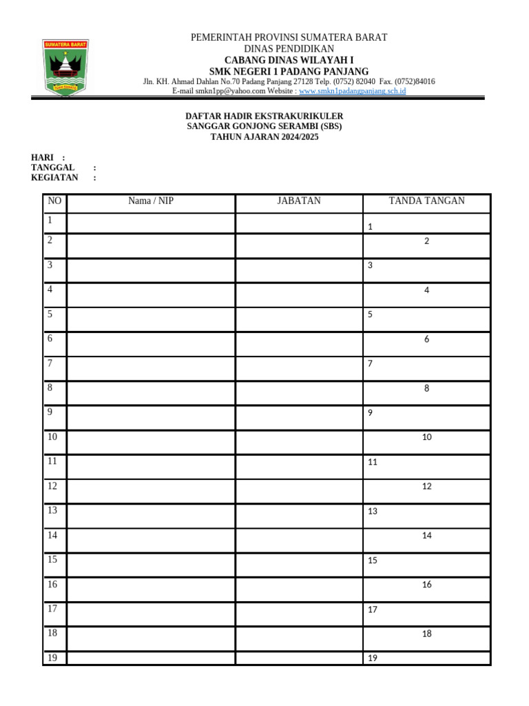 Absen Ekskul Seni | PDF