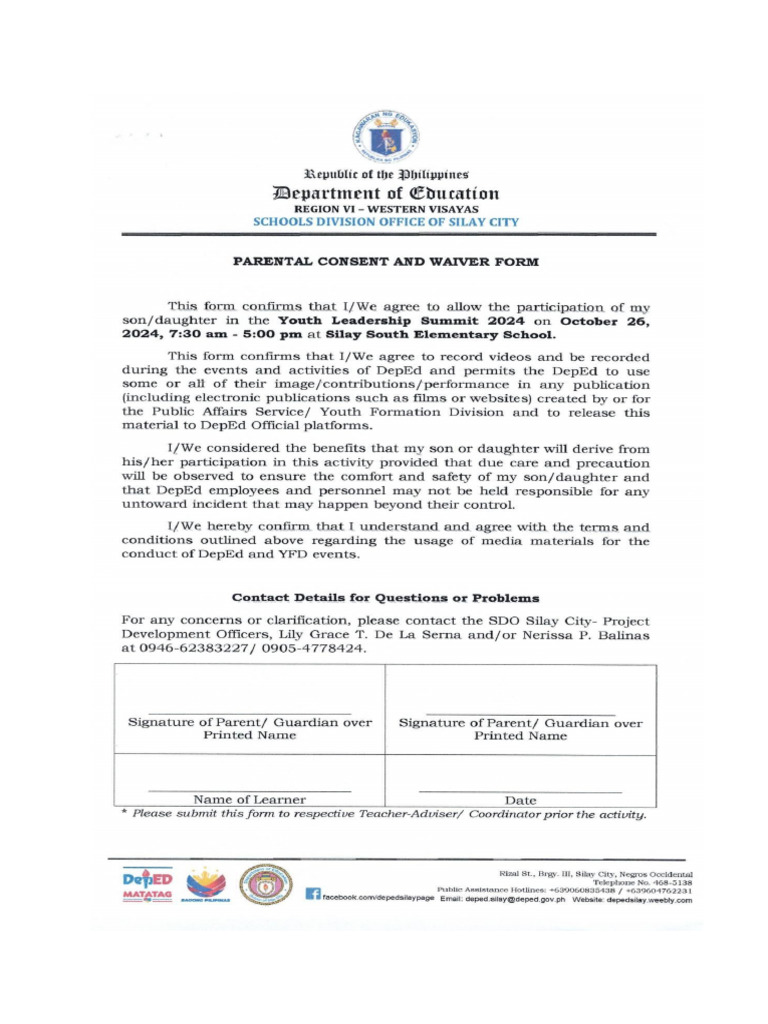 SELG Parent Concent | PDF