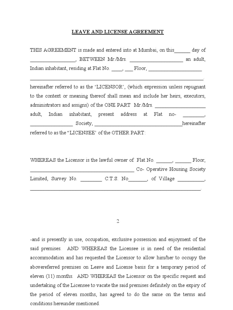 Lease & License | PDF