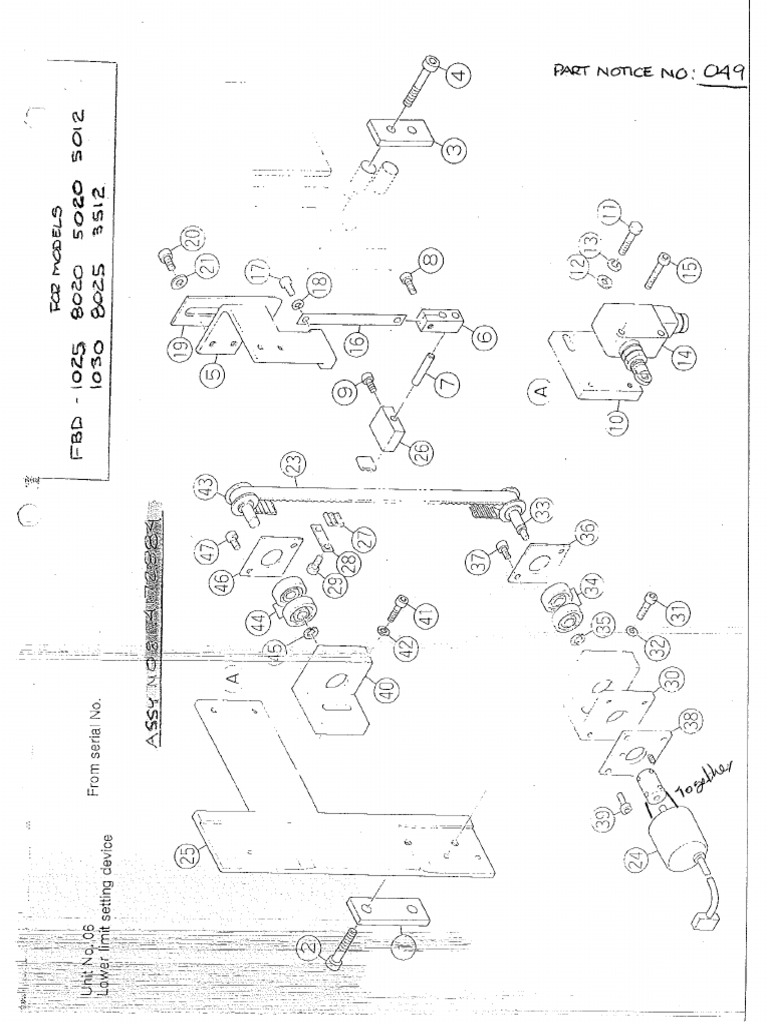 PN049 - FBD Lower Limit Setting Device Parts Listing PDF | PDF
