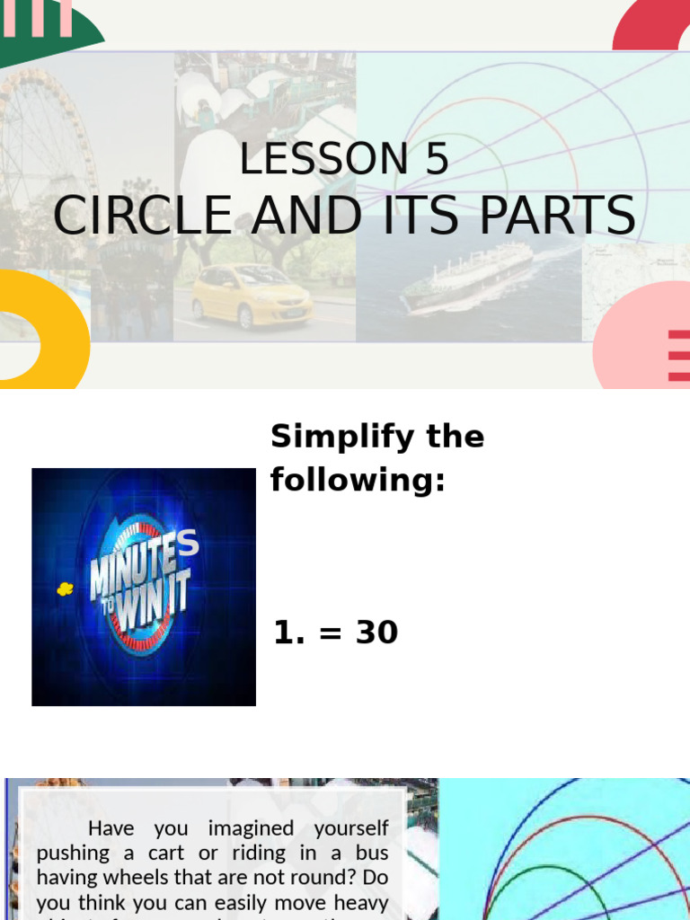Q2 Lesson 5 The Circle and Its PARTS | PDF | Circle | Angle
