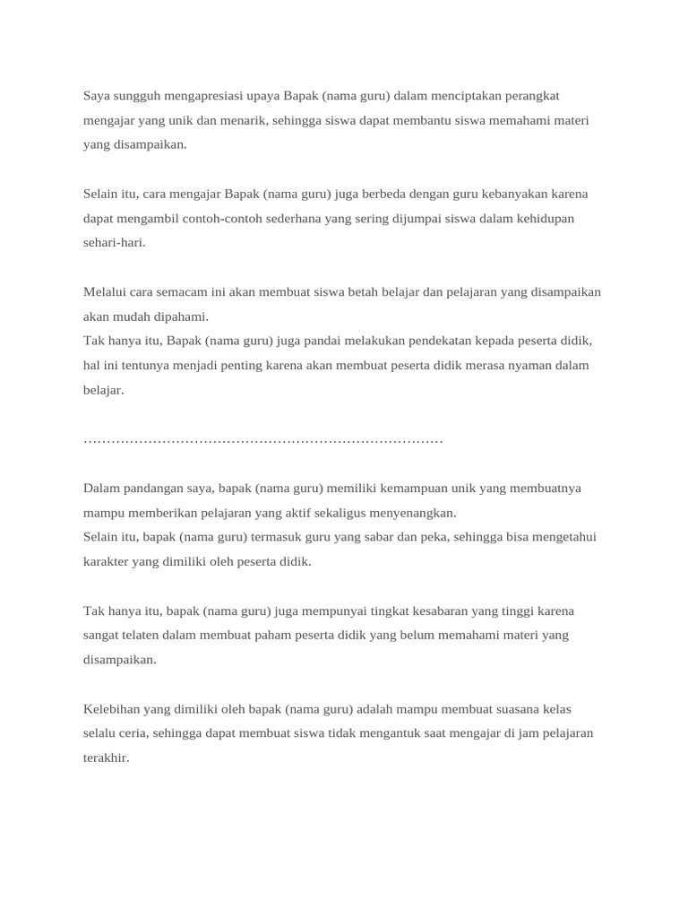 Contoh Umpan Balik Model Sosial Emosional | PDF | Karier & Perkembangan