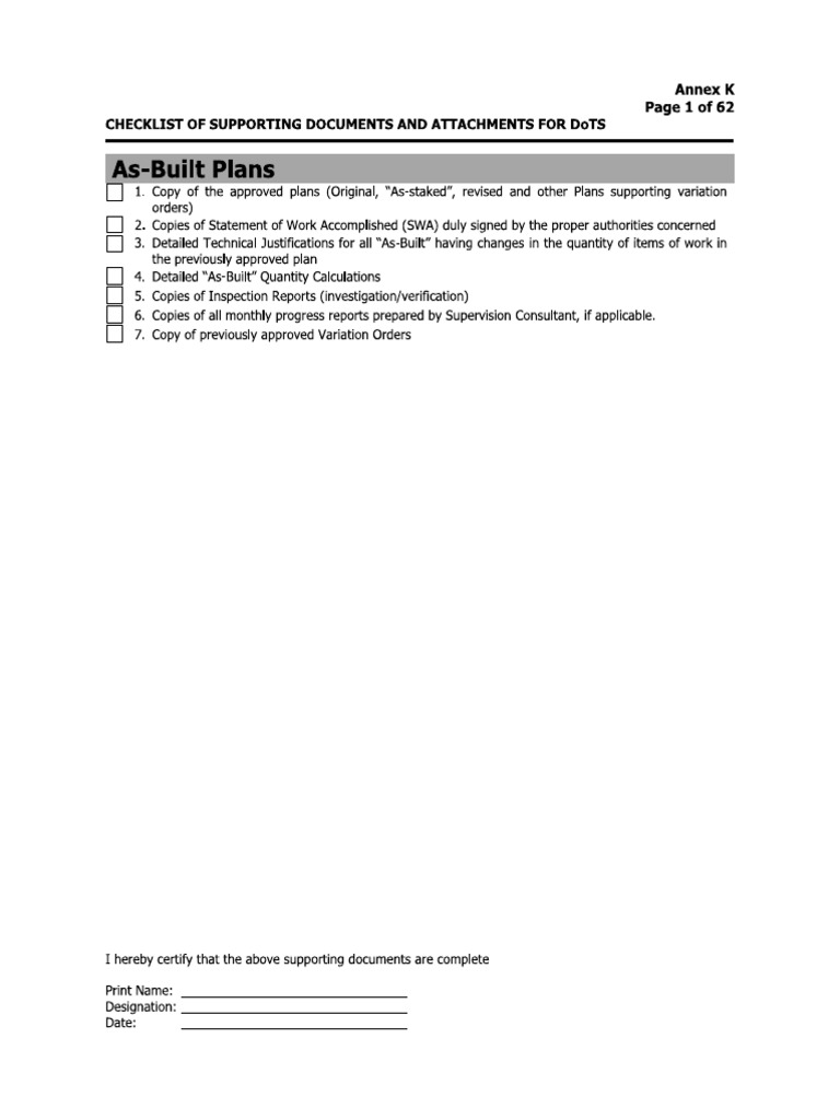 As-Built Plan Checklist | PDF