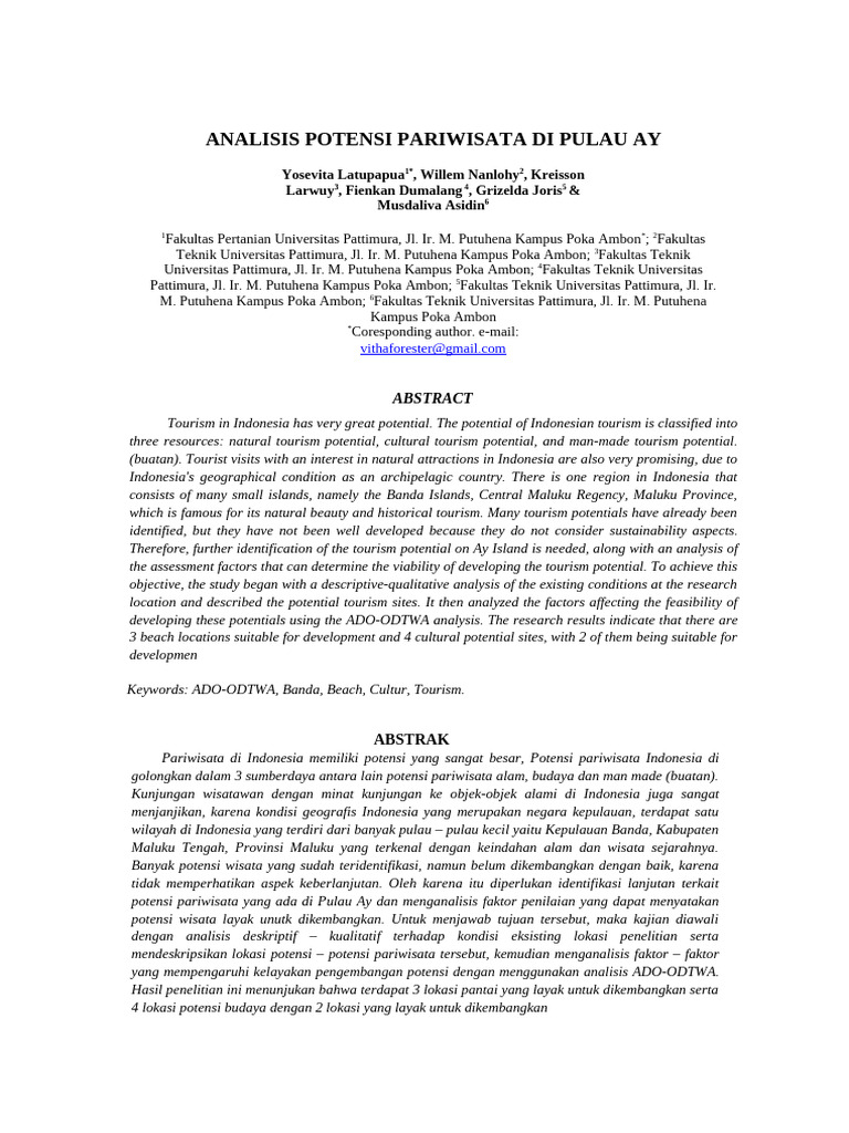 Draft Jurnal Penelitian Pulau Ay | PDF
