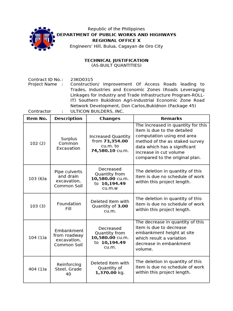 22KO0160-Technical Justification | PDF | Civil Engineering