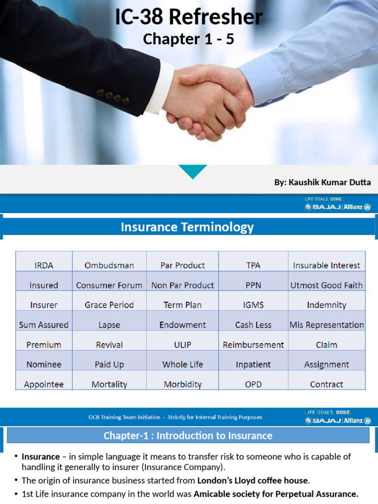 IRDA IC-38 (1-5) Refresher | PDF | Insurance | Business Law