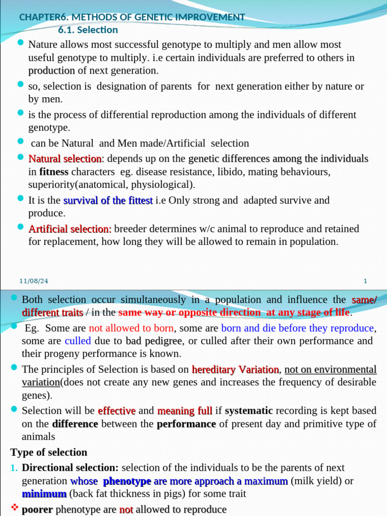 CHAPTER 6 Breeding | PDF | Inbreeding | Natural Selection