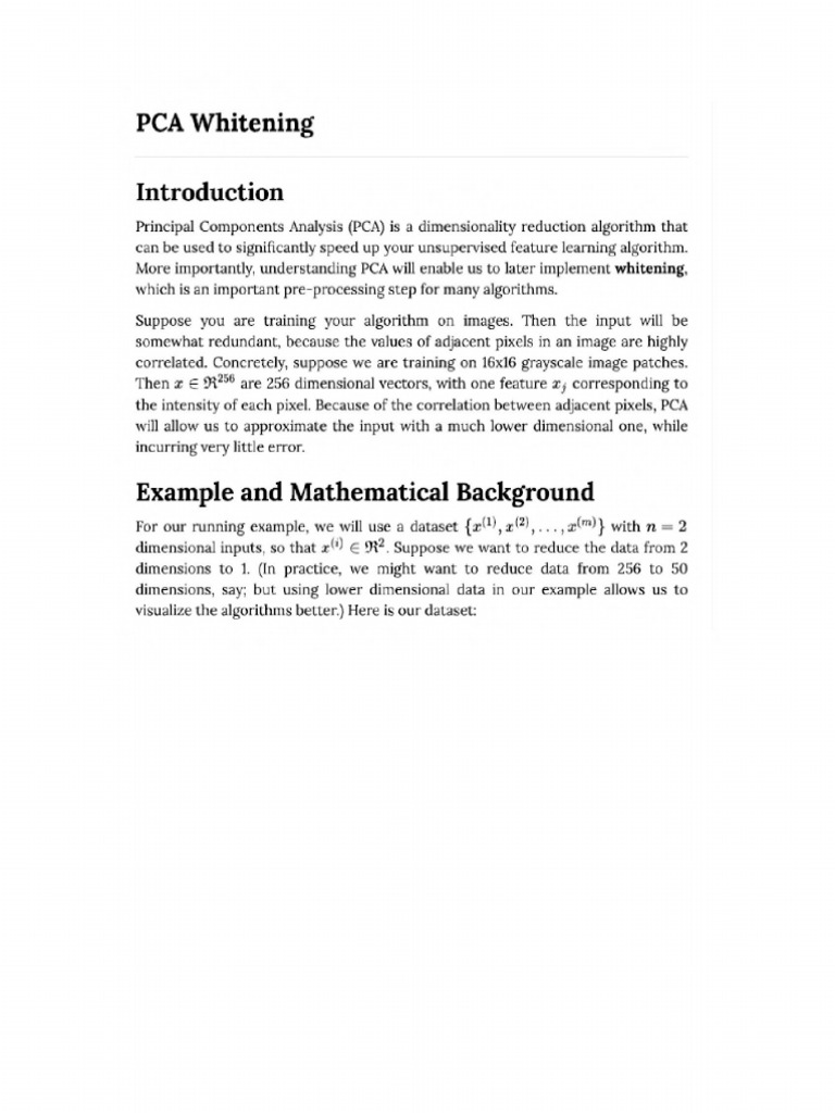 Pca Whitening | PDF