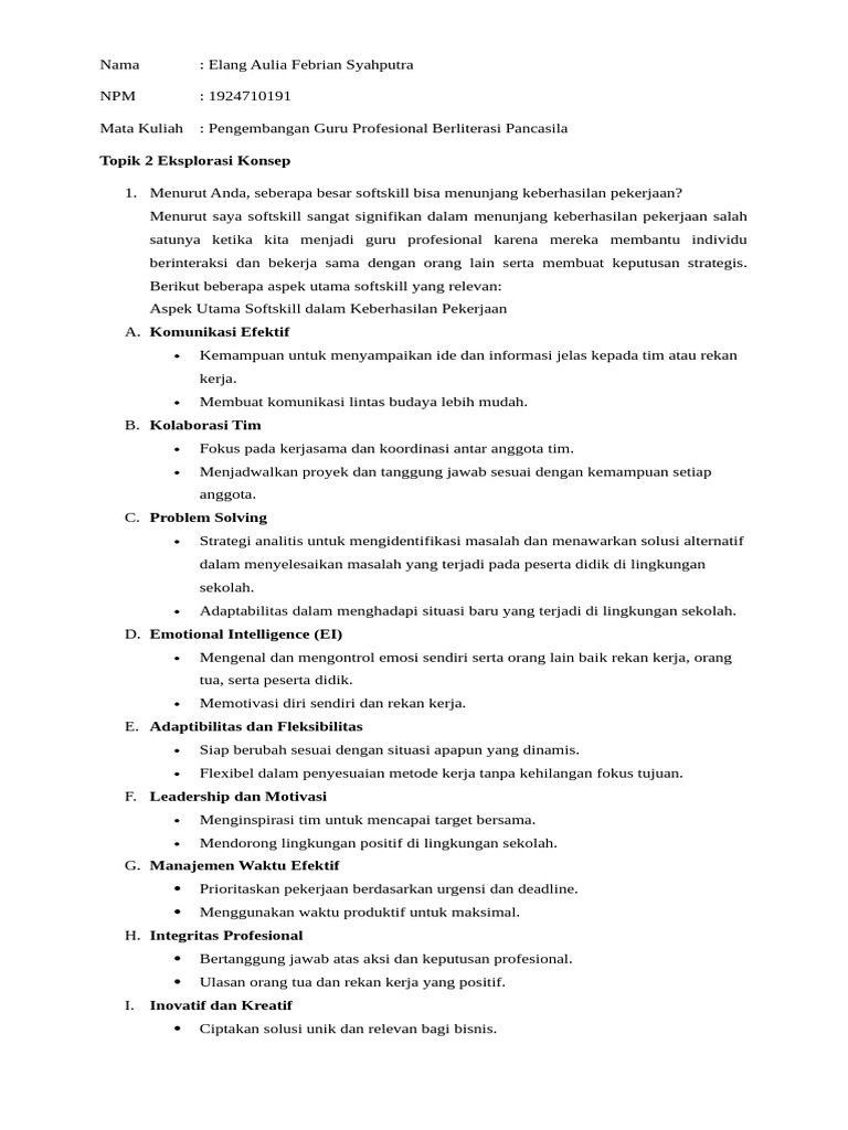 Softskill Penting untuk Guru Profesional | PDF | Karier & Perkembangan | Seni