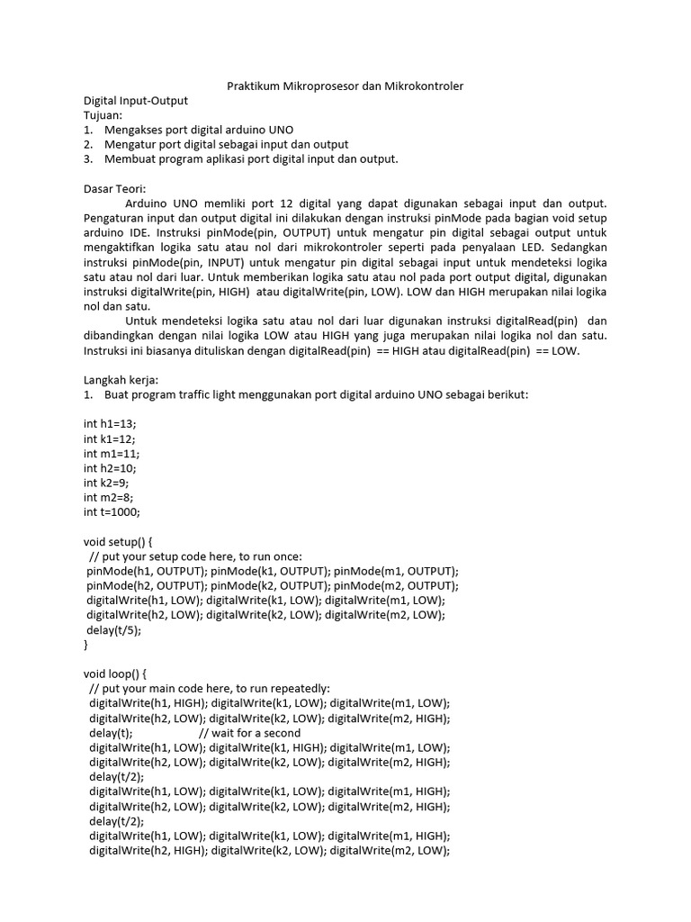 Lab Mikroprosesor - Modul 3 Digital Input Output | PDF