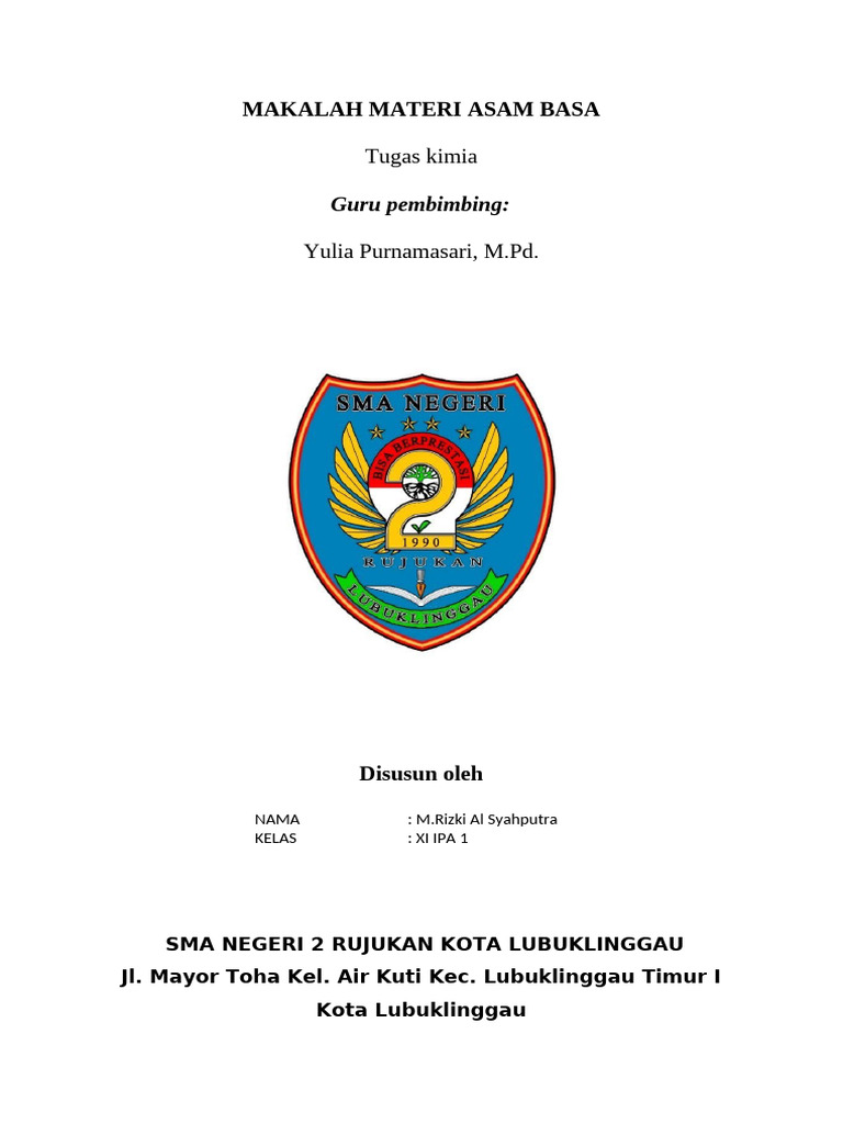 Materi Asam Basa dalam Kimia | PDF | Sains & Matematika