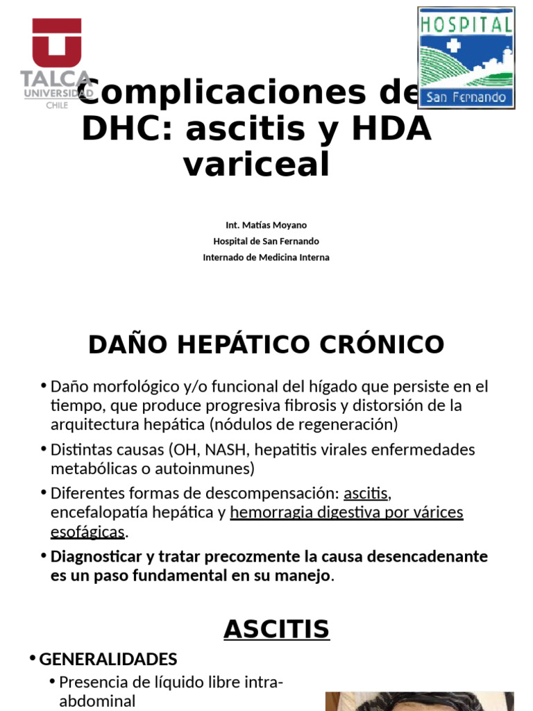 Complicaciones Del DHC | PDF | Cirrosis | Enfermedades y trastornos