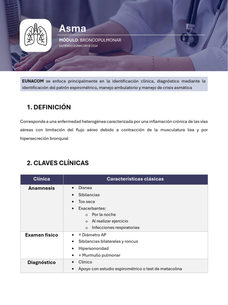 Manejo del Asma: Diagnóstico y Tratamiento | PDF | Asma | Enfermedades ...