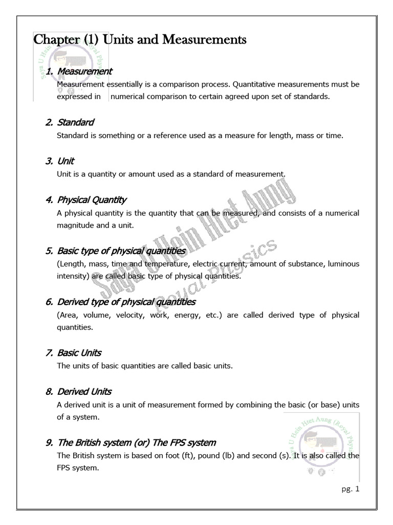 Grade (10) Physics (Definitions) | PDF | Force | Waves