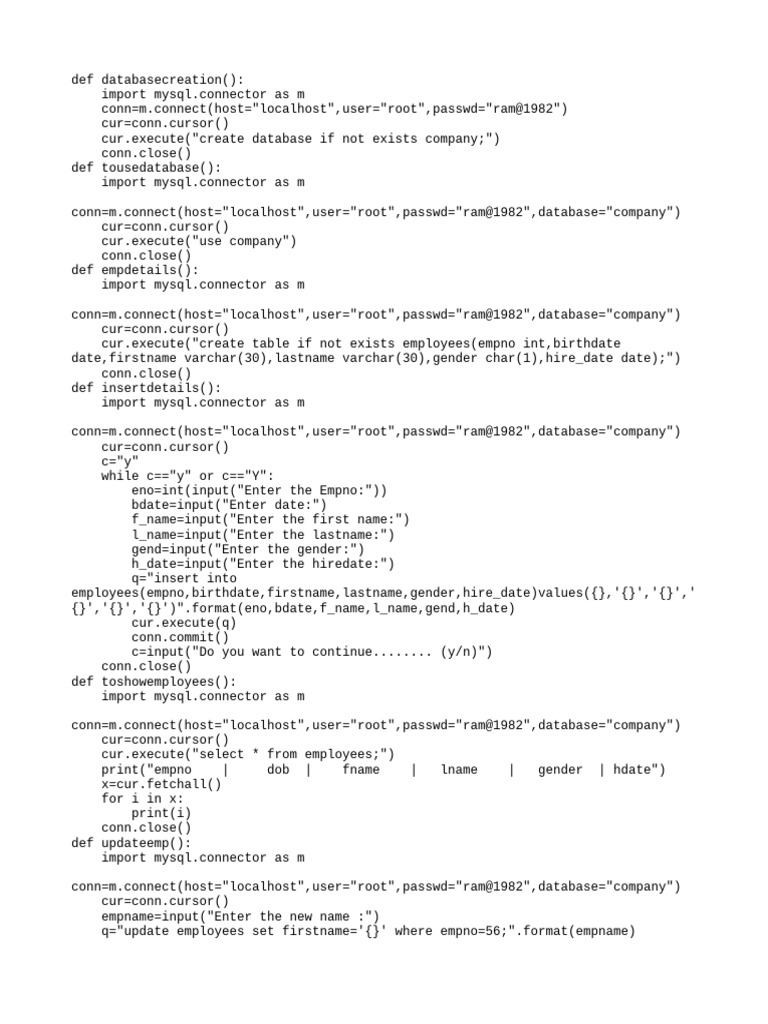 Employee Project | PDF | Databases | Computing