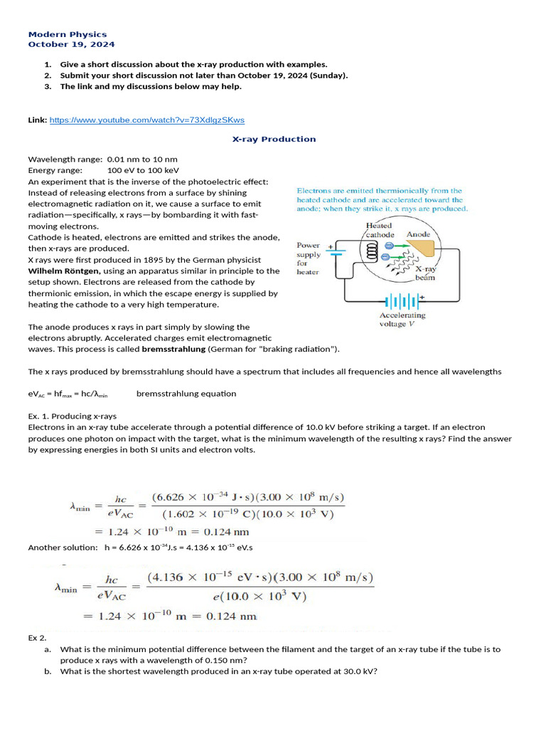 X-Ray Production Explained: Key Concepts | PDF