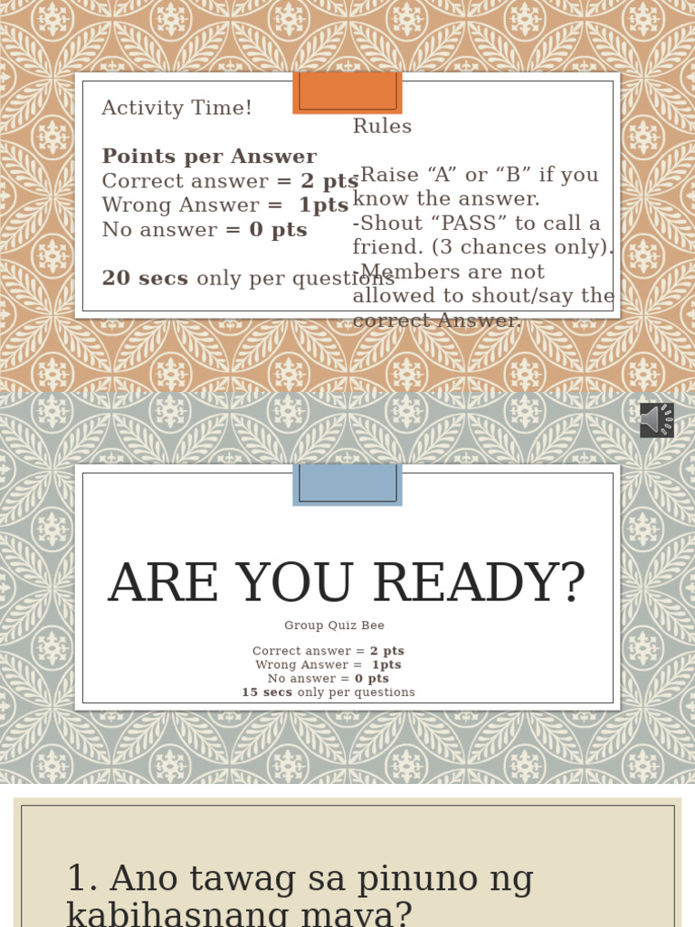 Group Quiz Bee Q2 W4 AP | PDF