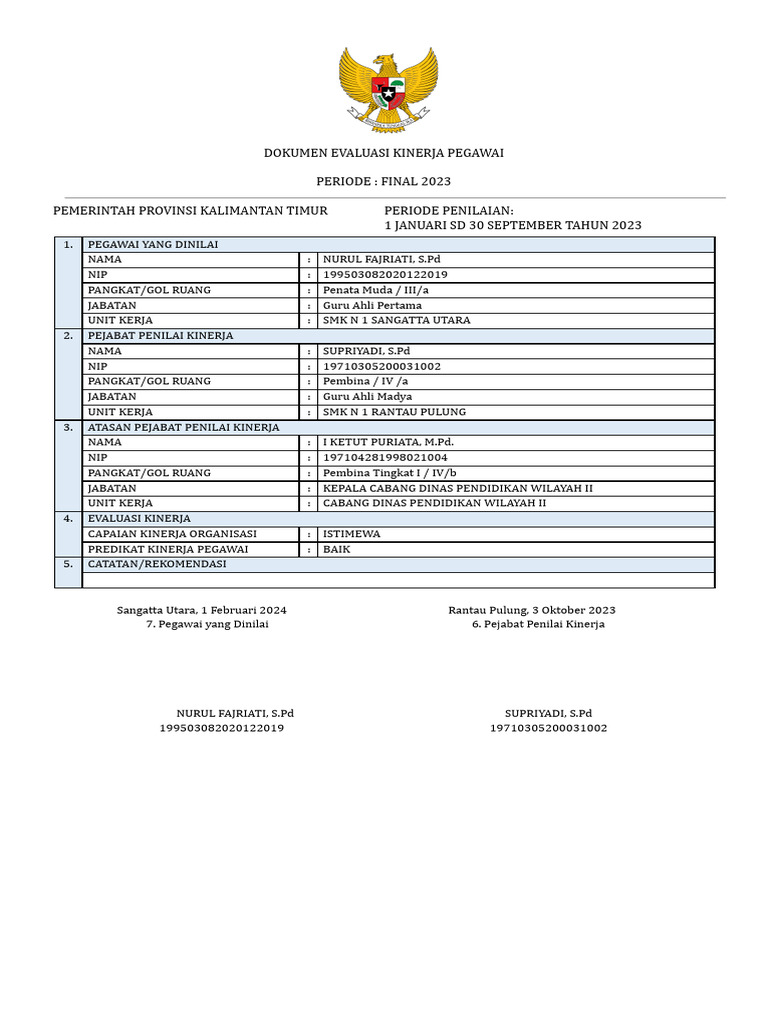 EKIN EVALUASI FINAL 2023 Fix | PDF