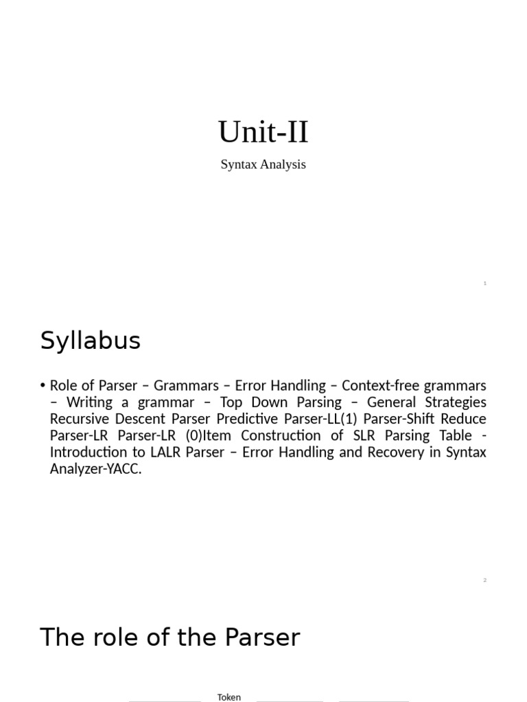 Unit-II CD | PDF | Parsing | Metalogic