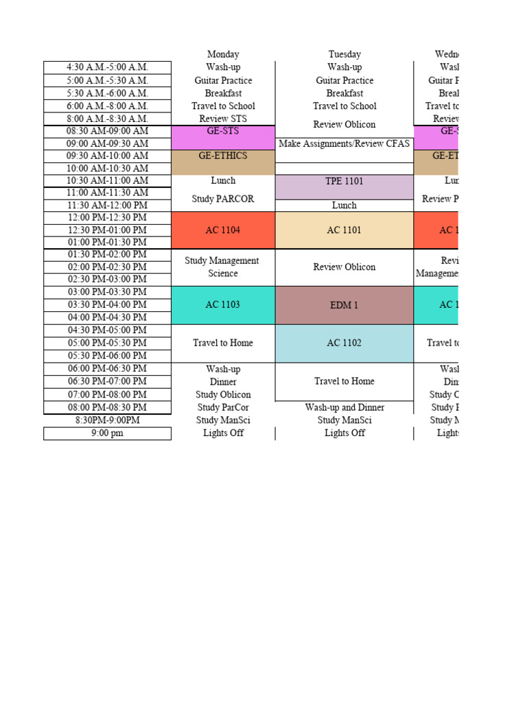 Schedule | PDF