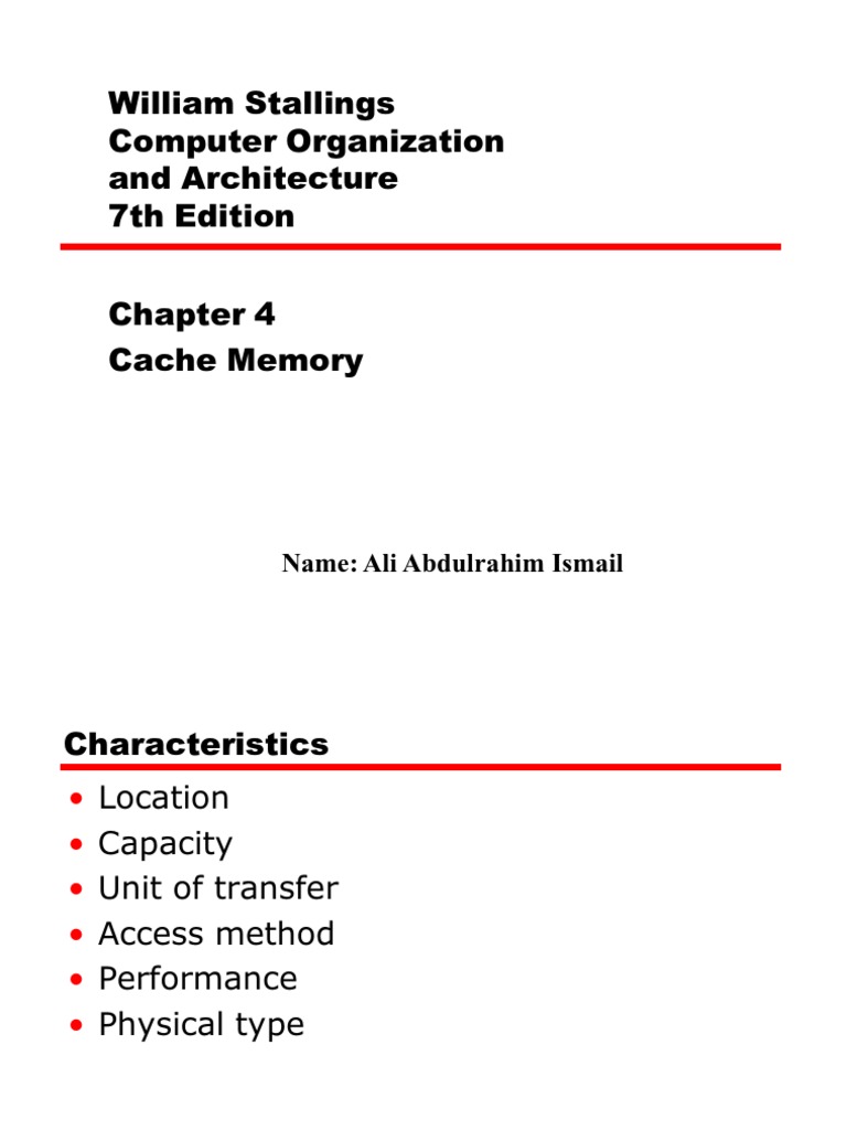 Chapter-4: Cache Memory... | PDF