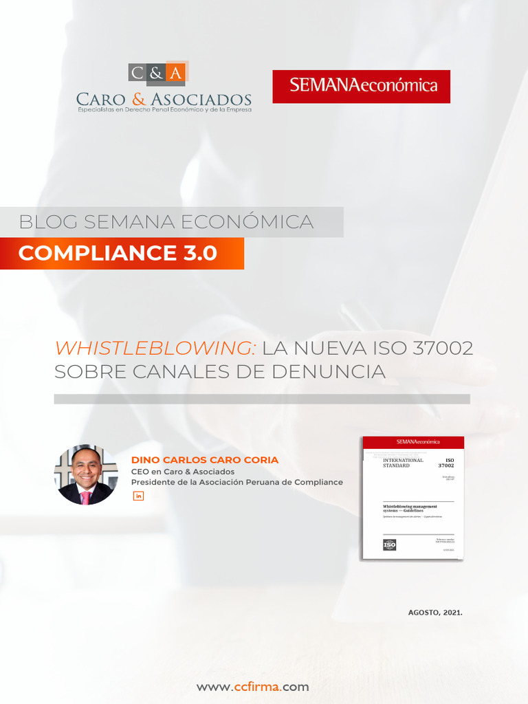 Whistleblowing La Nueva ISO 37002 Sobre | PDF | Cumplimiento normativo ...