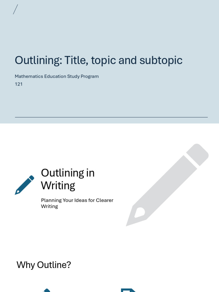 week 10 Outlining | PDF | Teaching Mathematics | Learning