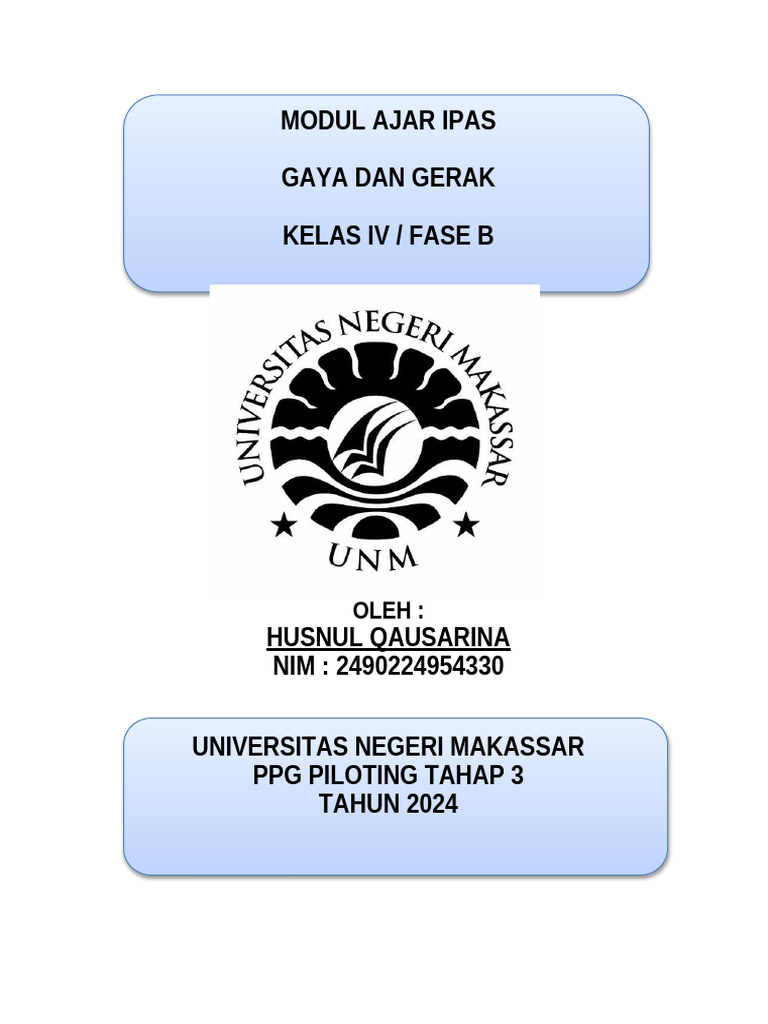 Modul Ajar Gaya dan Gerak Kelas IV | PDF